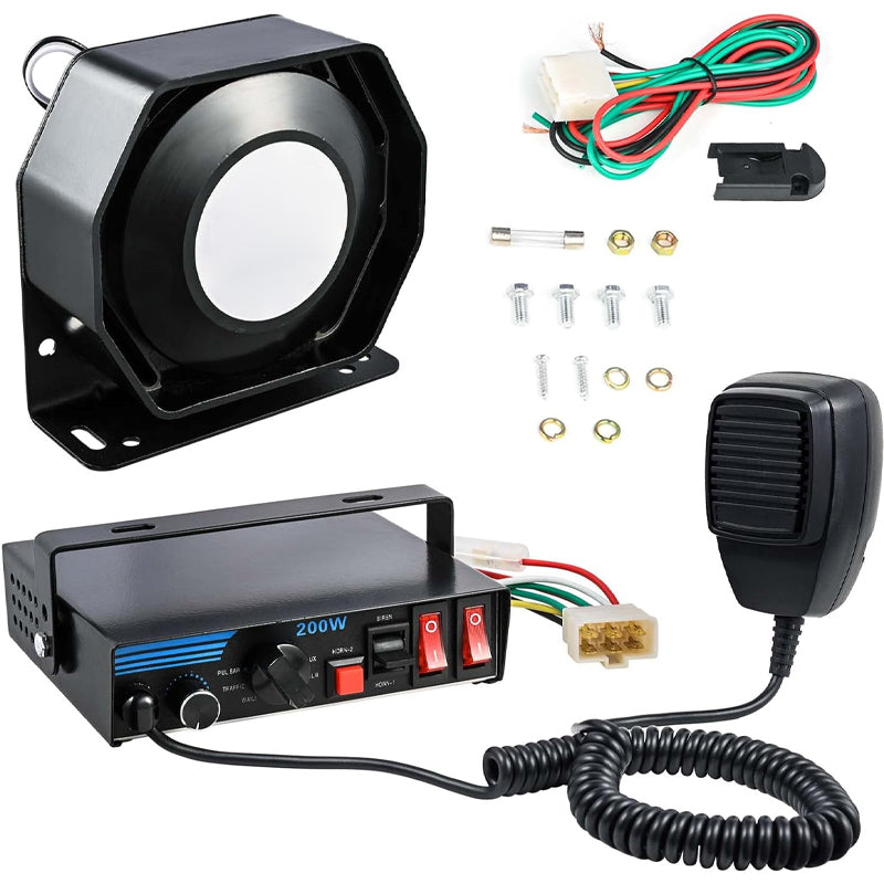 Rynx | 200W 9 Sound Loud Police Siren 120-150dB PA System Speaker Emer