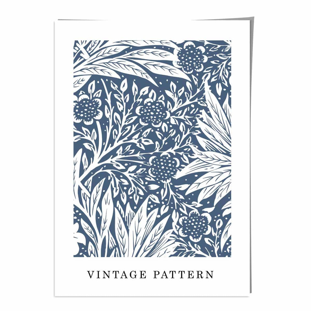 Rynx | William Morris Navy Blue Vintage Floral Art Print