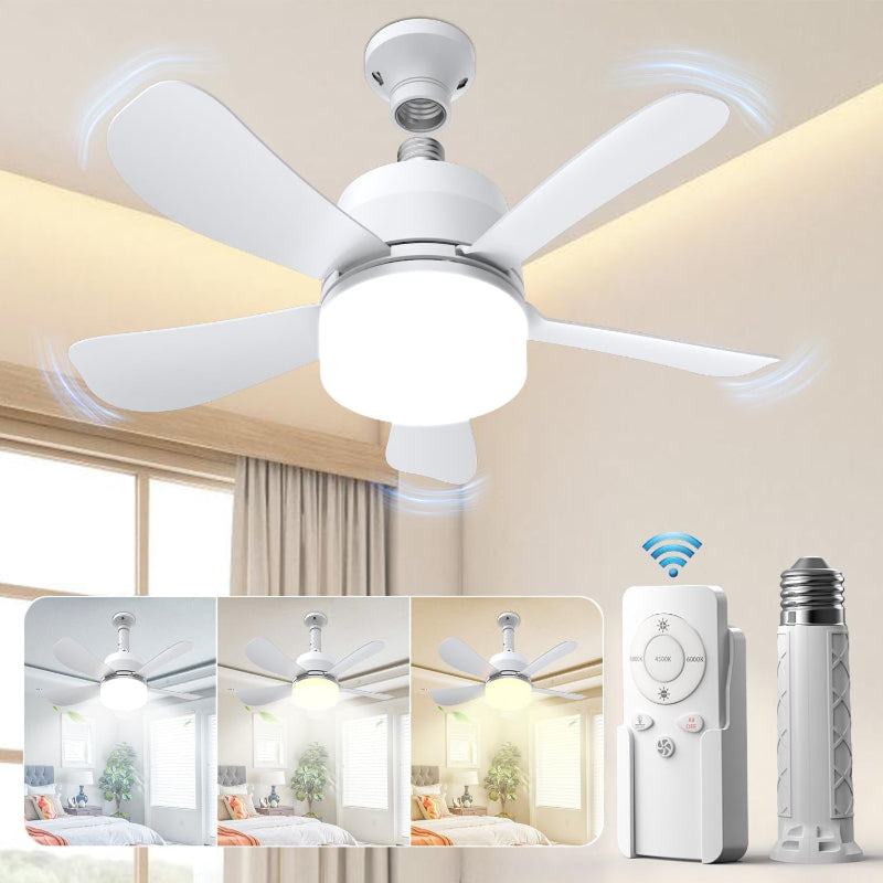 Rynx | Screw-In Ceiling Fan with Light and Remote Control, Dimmable LE