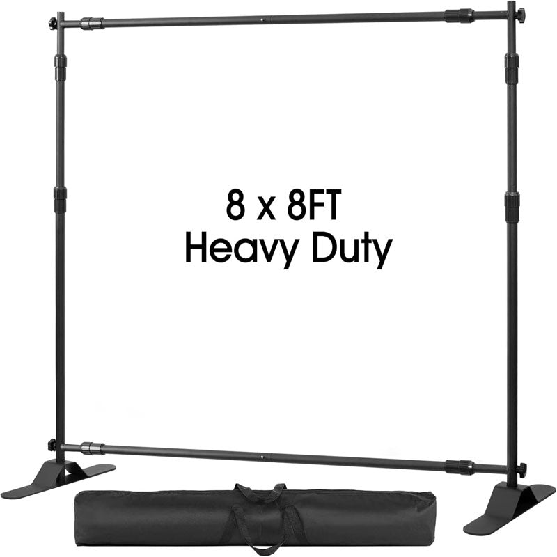 Rynx | 8 x 8ft Banner Stand Heavy Duty Backdrop Banner Stand Adjustabl
