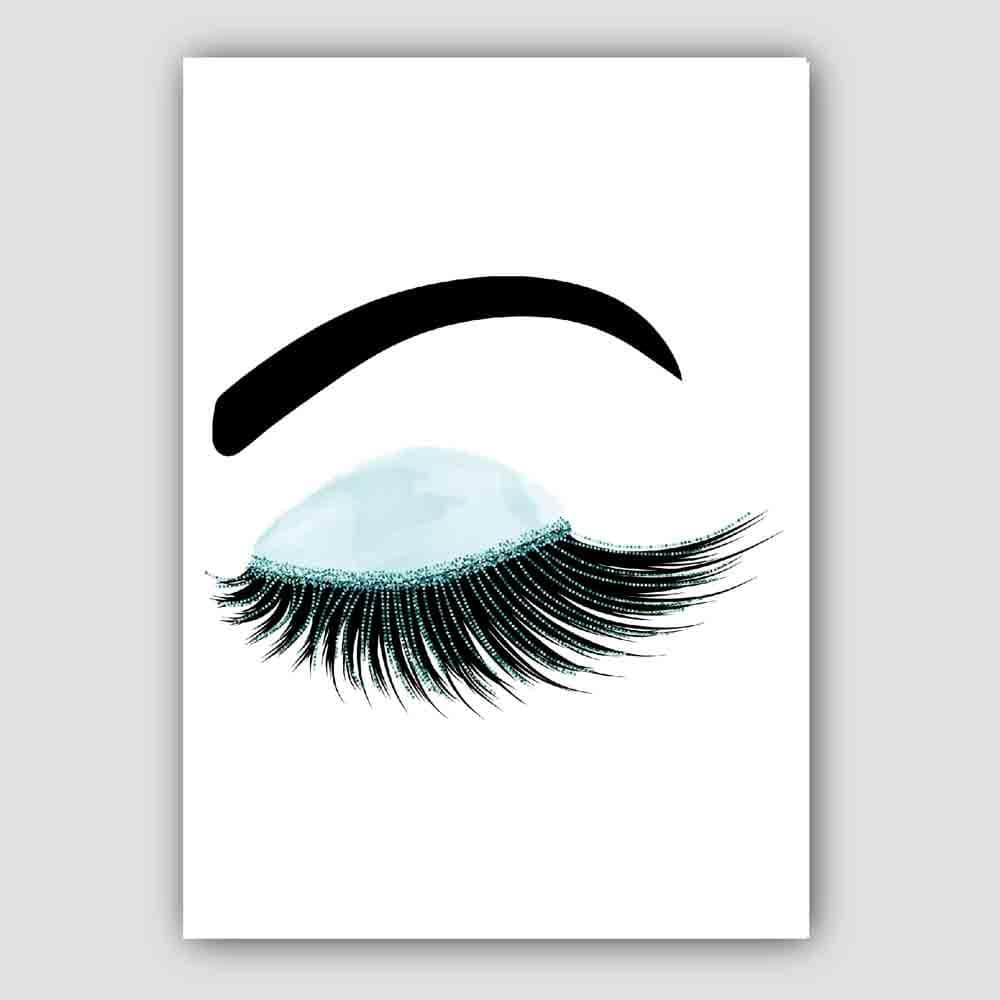 Rynx | Aqua Blue Watercolor and Glitter Effect Eyelash Poster