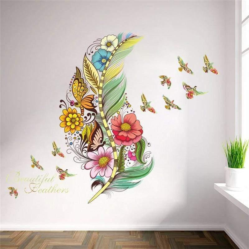 Rynx | Feather with flying birds wall sticker